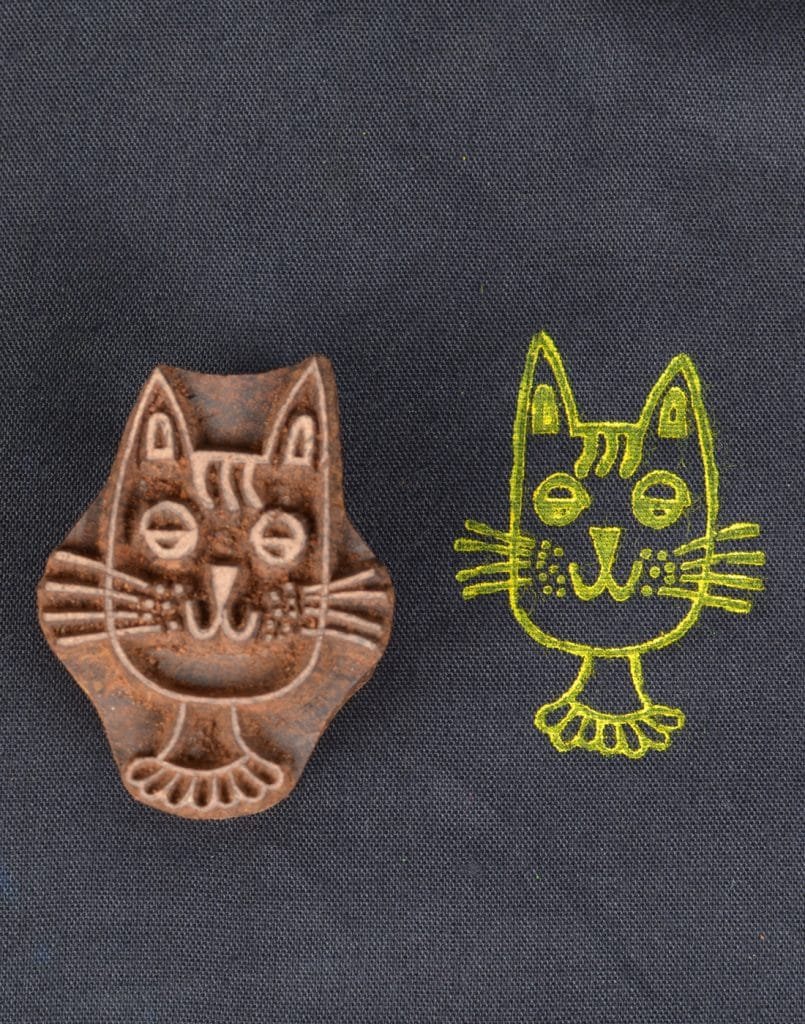 Adorable Cat Wooden Block Printing Blocks 409 | RR Printing Tools